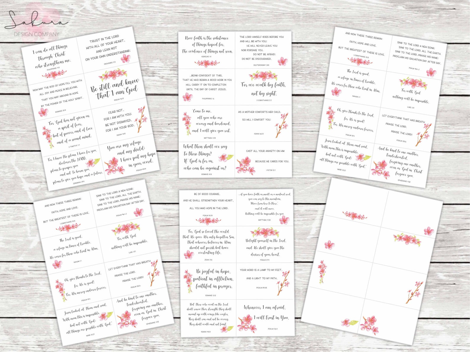 Printable Bible Verse Scripture Cards 40 Encouraging Bible - Etsy