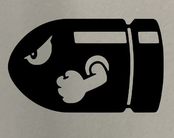 Super Mario Bros Inspired Bullet Bill Portrait Vinyl Decals - Etsy