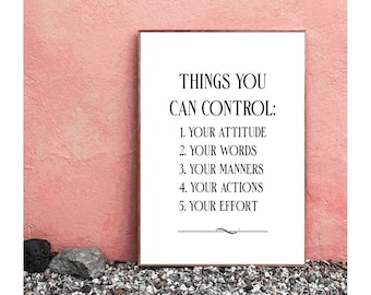Things You Can Control Wall Art | Etsy