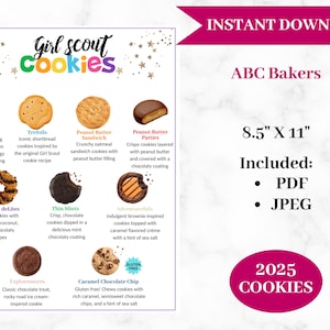 ABC Bakers - Girl Scout Cookie Flyer 2025 - * New Cookie - Exploremores ...