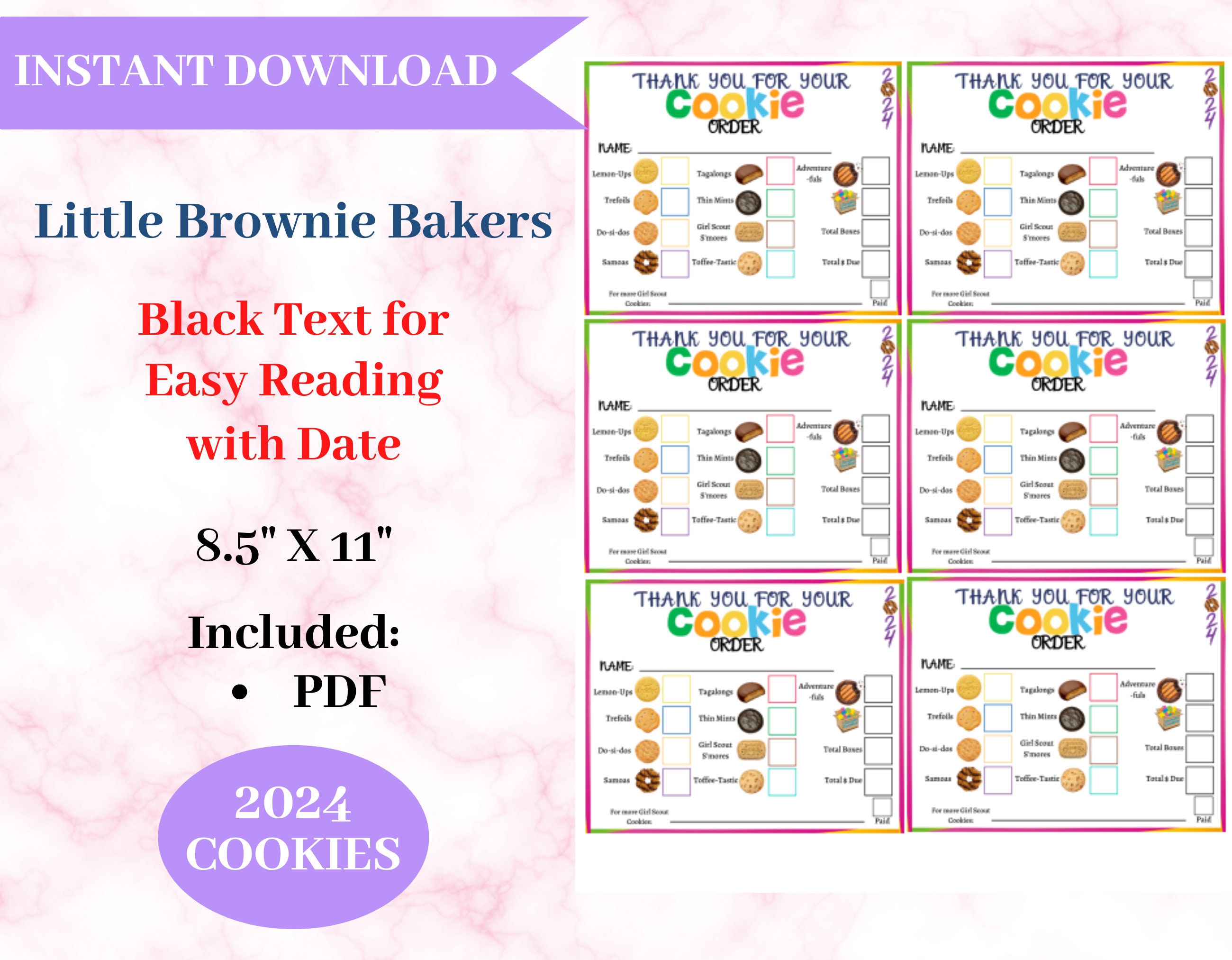 Girl Scouts Thank You for Your Girl Scout Cookie Order Receipt Slip ...