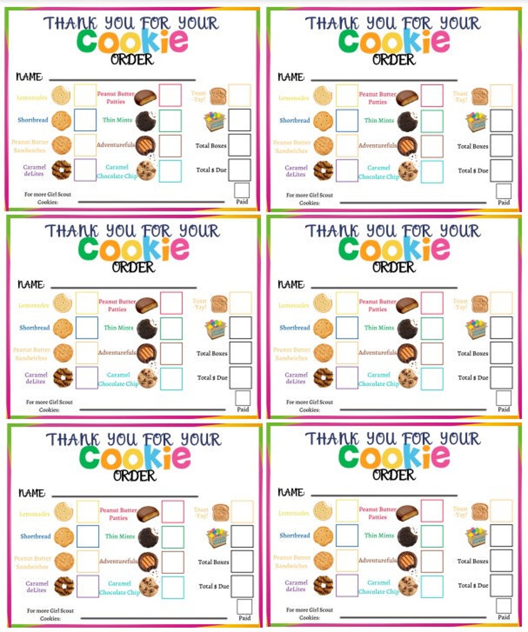 ABC Bakers Girl Scouts Thank You for Your Girl Scout Cookie Order ...