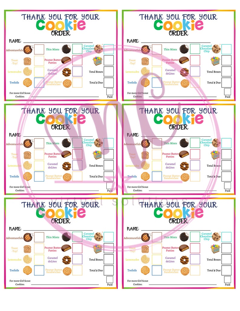 ABC Bakers Girl Scouts Thank You for Your Girl Scout Cookie - Etsy