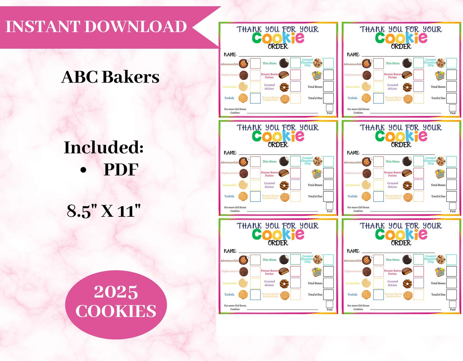 2025 ABC Bakers - Girl Scouts Thank You for Your Girl Scout Cookie ...