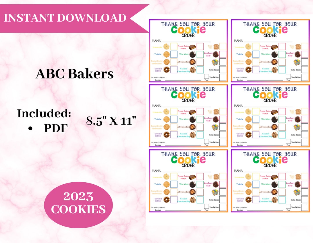 ABC Bakers - Girl Scouts Thank You for Your Girl Scout Cookie Order ...