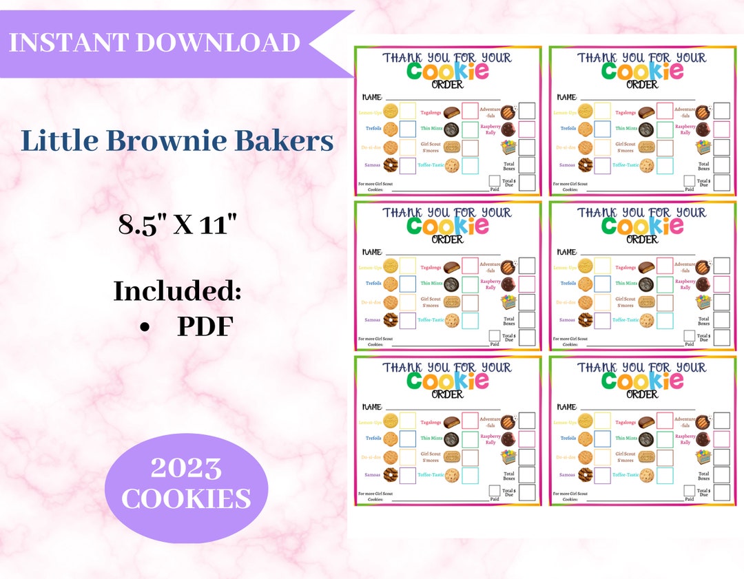 2023 - Girl Scouts Thank You for Your Girl Scout Cookie Order Receipt ...