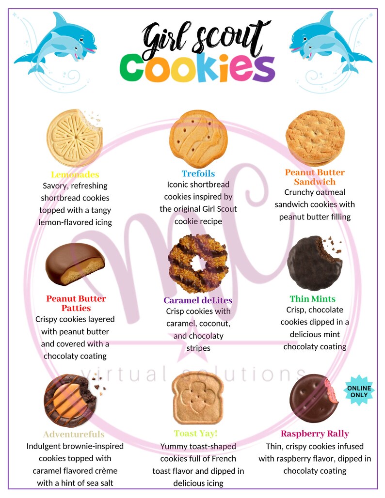 Abc Bakers Girl Scout Cookie Flyer 2023 No Caramel Etsy