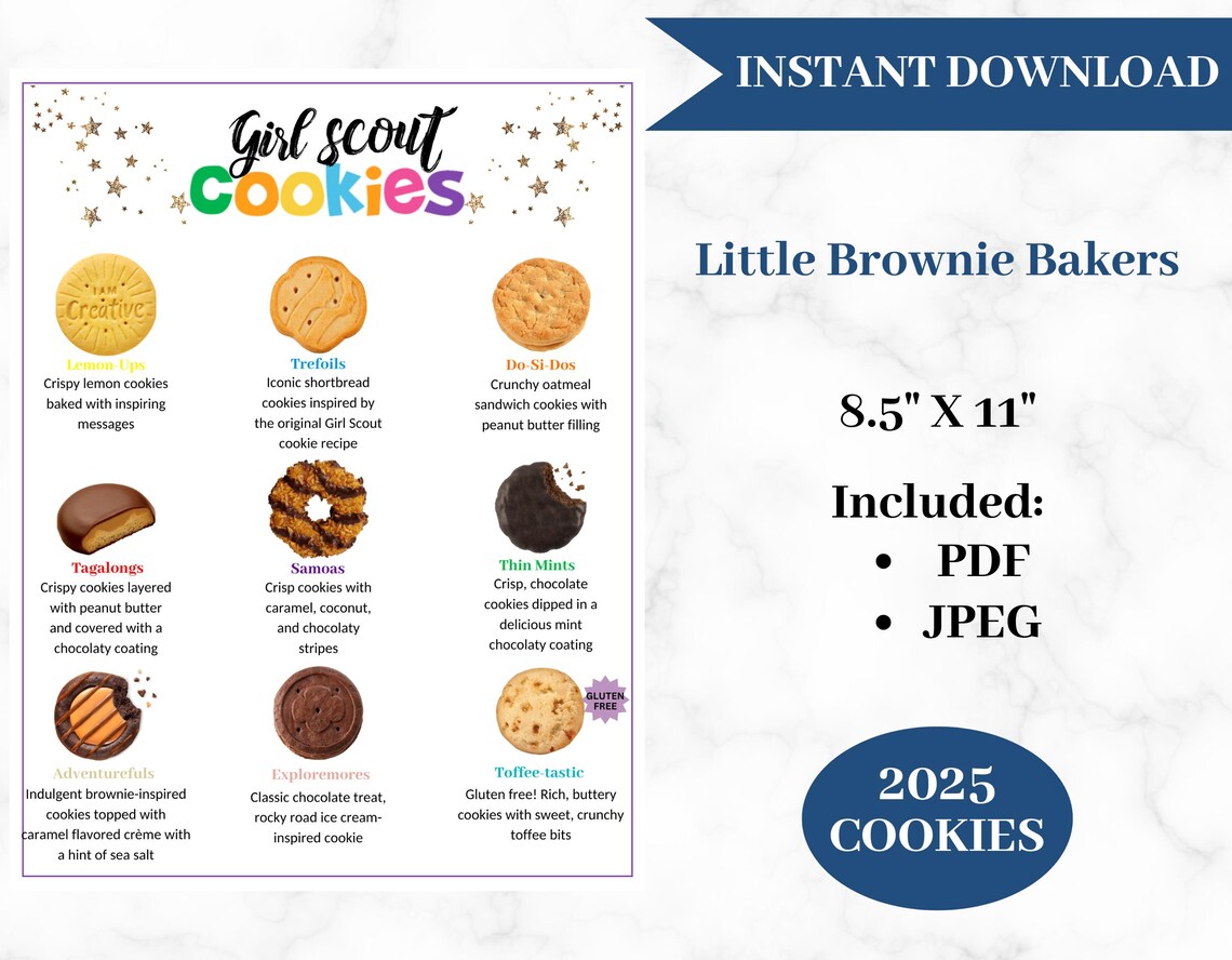 Girl Scout Cookie Flyer 2025 Little Brownie Bakers Digital Download ...