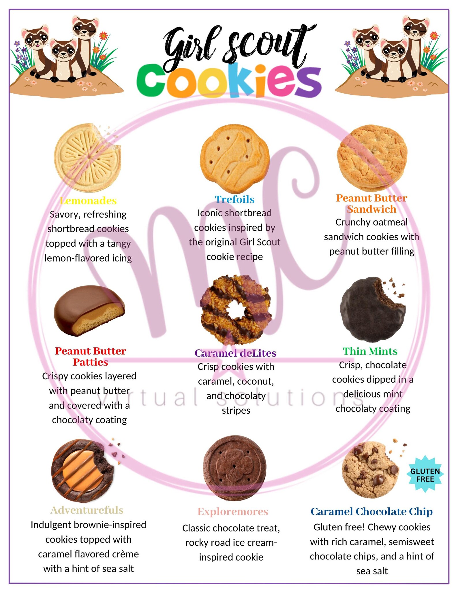 ABC Bakers - Girl Scout Cookie Flyer 2025 Ferret Design - *new Cookie ...