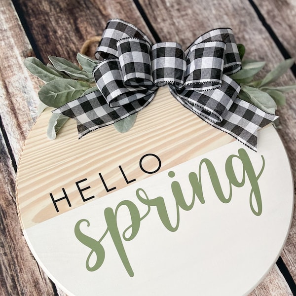 Hello Spring Door Hanger - Etsy