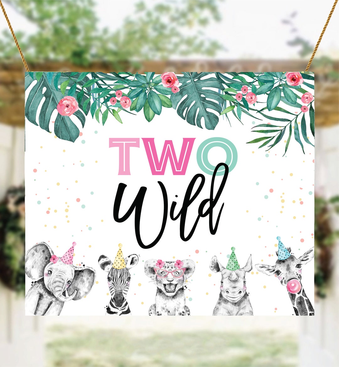 Two Wild Banner, Second Birthday Decorations, Born Two Wild Decorations ...