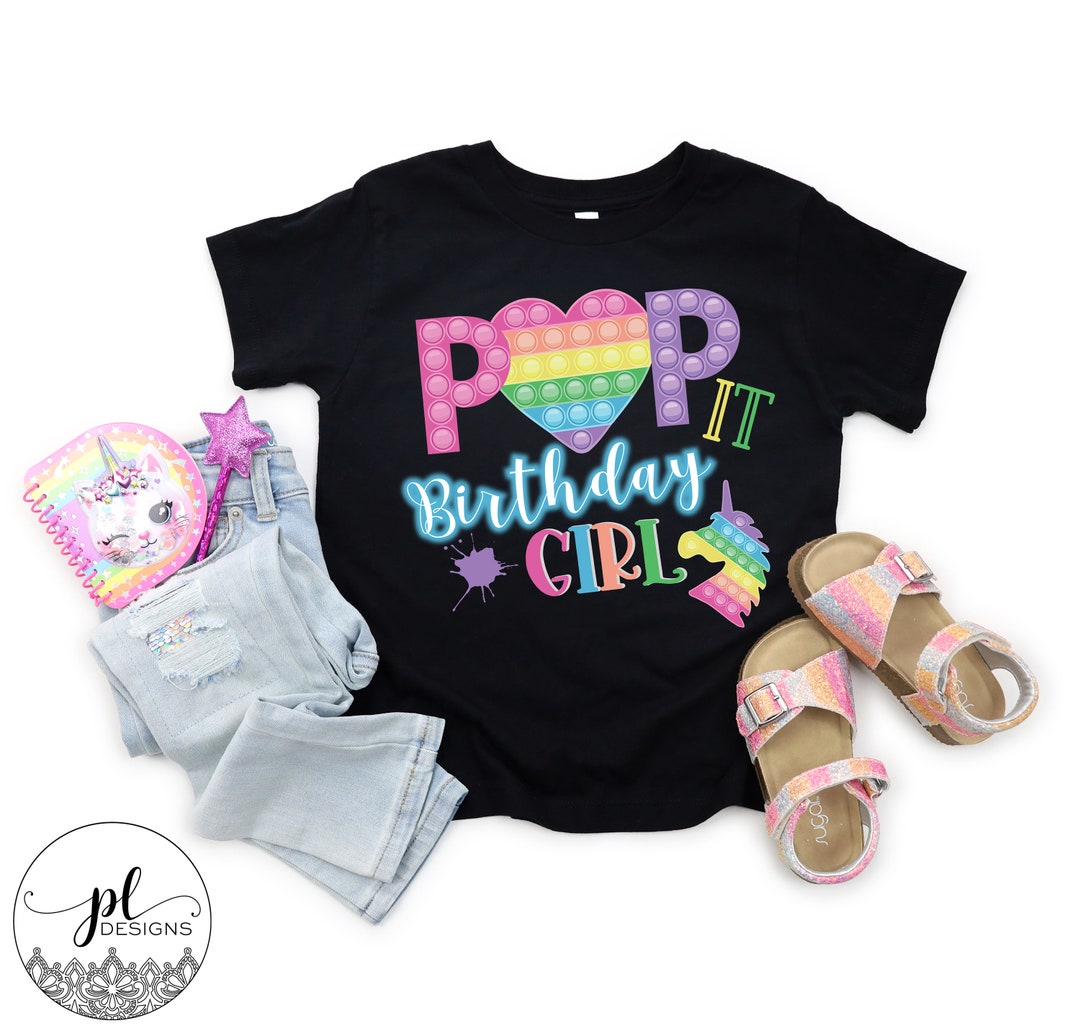 Pop It Birthday T-shirt, Pop It Decorations, Pop It Centerpieces Pastel ...