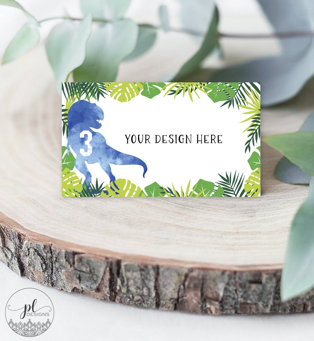 Three Rex Party Supplies, Food Tent Cards, Place Cards, Boy Birthday ...