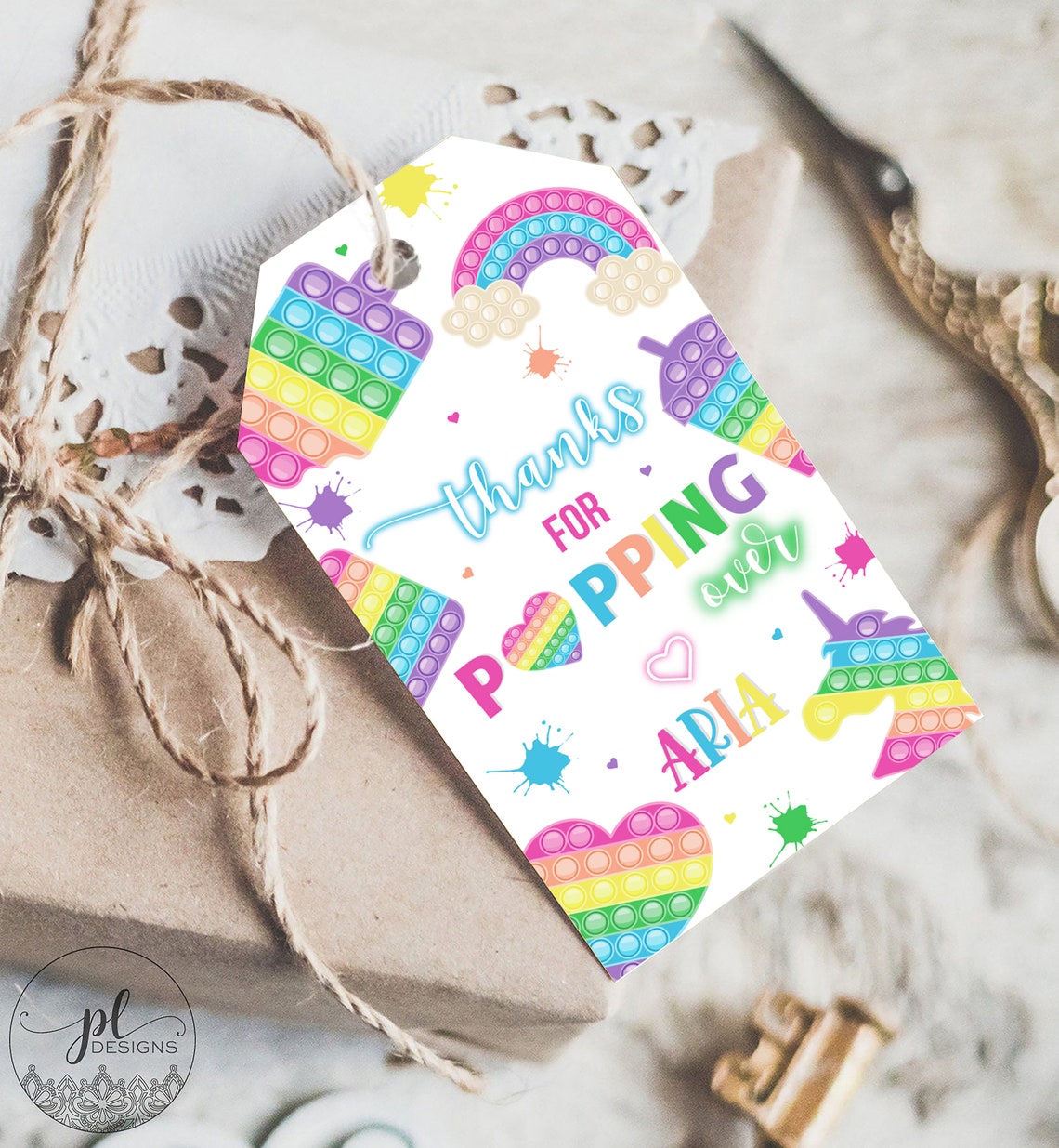 Pop It Birthday Party Favor Tag Label Pop It Party Favor Tag - Etsy