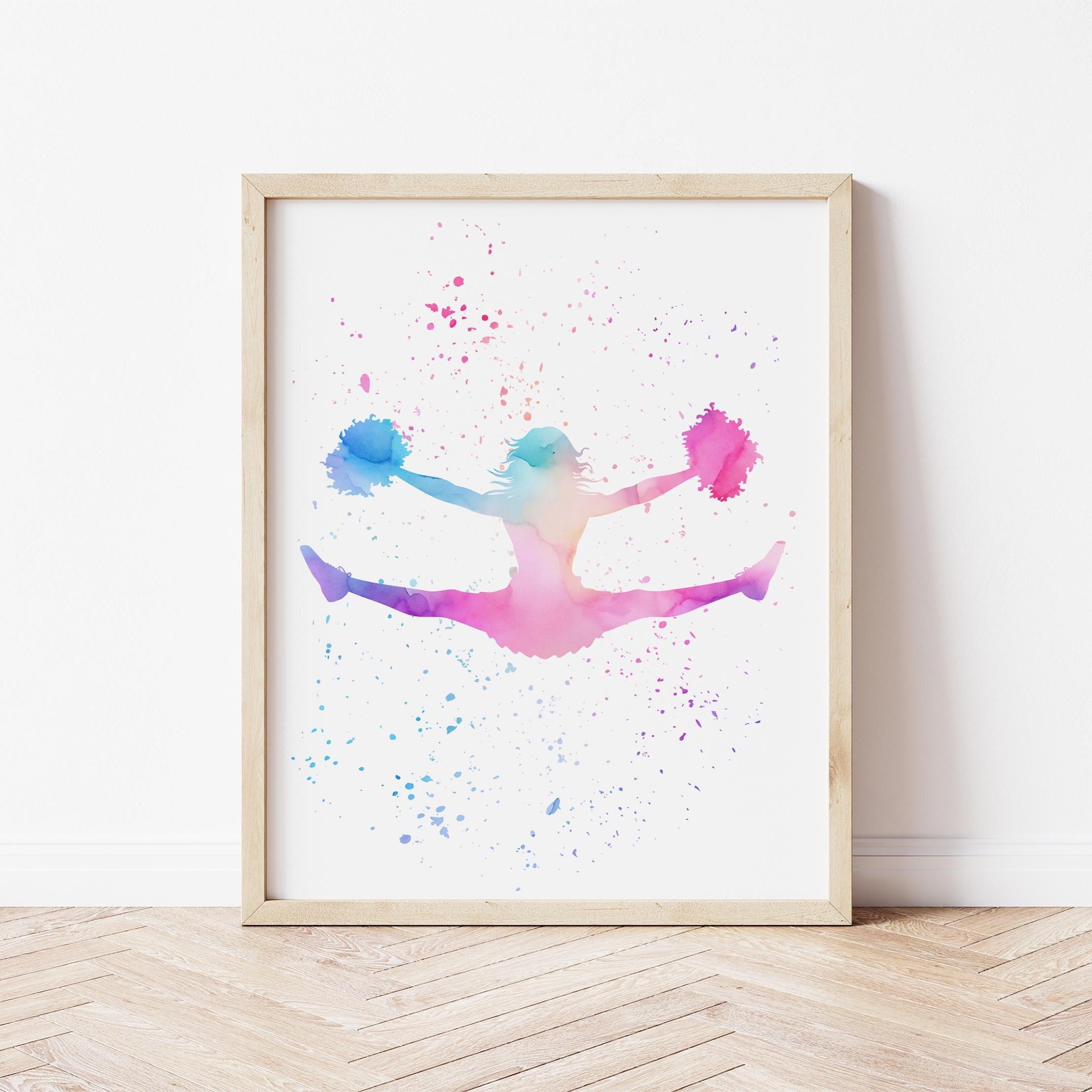 Cheerleading Wall Art, Pastel Rainbow Colored Room Decor, Playroom ...