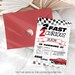 Editable Two Fast Birthday Invitation Two Fast Boy Race Car 2nd ...