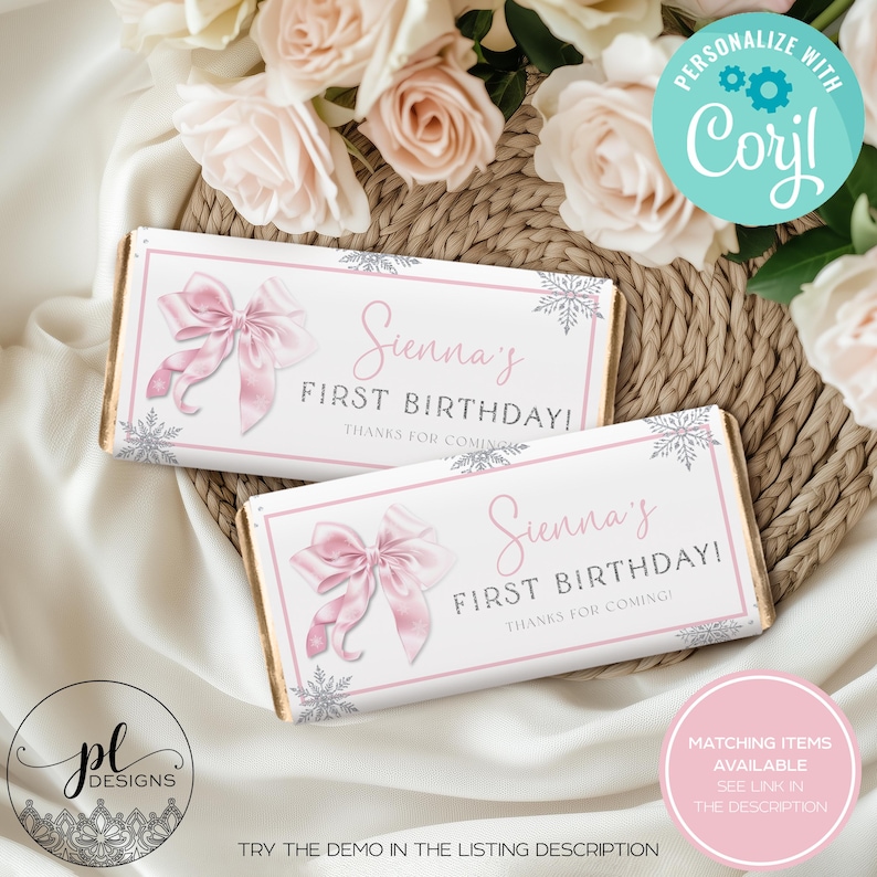 Editable Winter Onederland Milestone Board, Pink Bow First Birthday ...