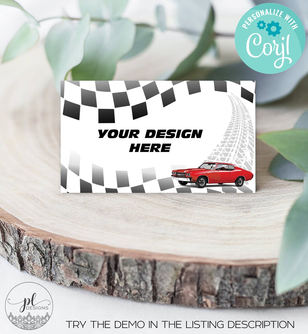 Editable Two Fast Food Tent Cards, Race Car Party Favor Tags 2nd ...