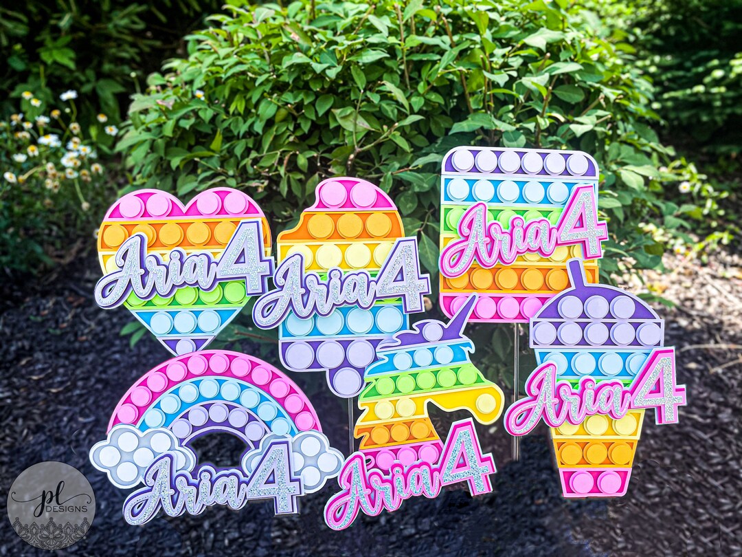 Pop It Birthday Cake Topper, Pop It Decorations, Pop It Centerpieces ...