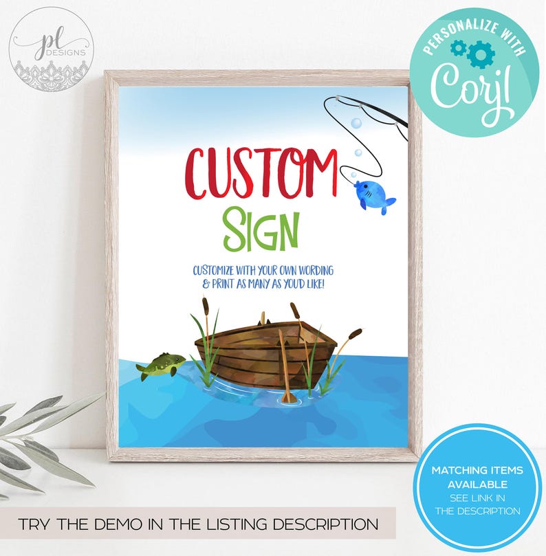 Editable the Big One Printable Party Bundle, Fishing Party Package ...