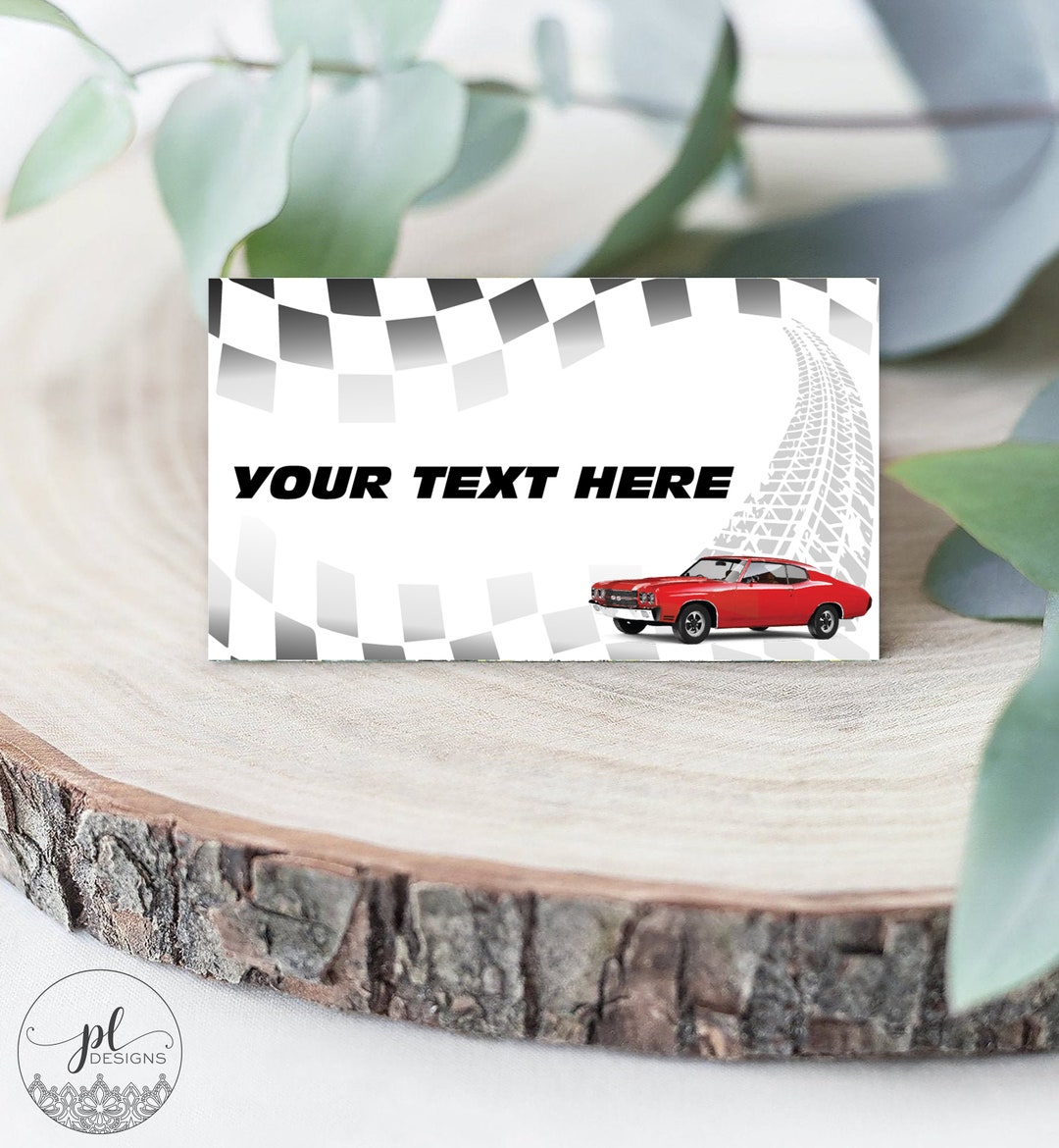 Two Fast Food Tent Cards, Race Car Party Favor Tags 2nd Birthday Place ...