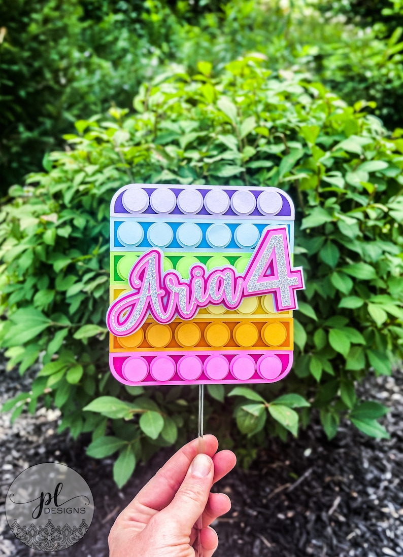 Pop It Birthday Cake Topper, Pop It Decorations, Pop It Centerpieces ...