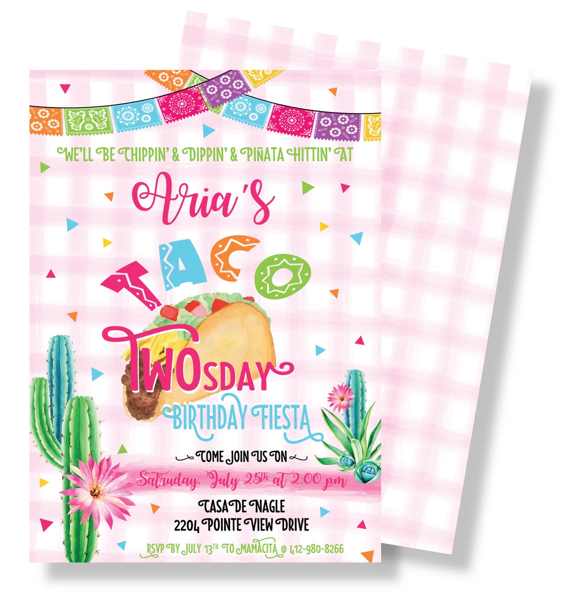 EDITABLE Taco Tuesday Invitation Second Birthday Taco - Etsy