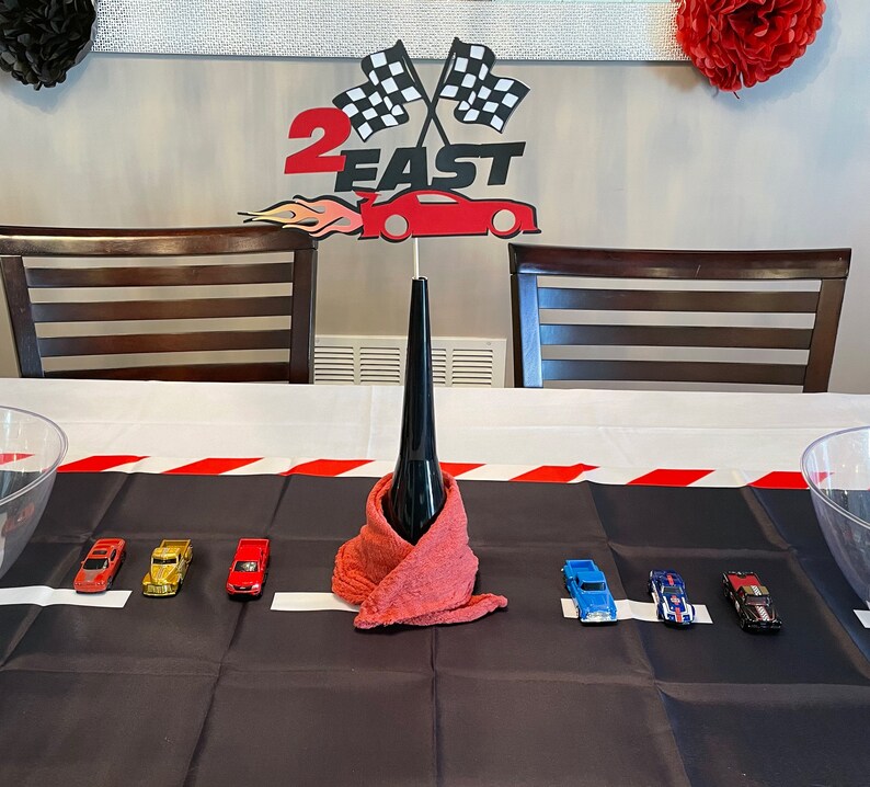Two Fast Cake Topper, Race Car Party 2nd Birthday Race Car Party Decor ...