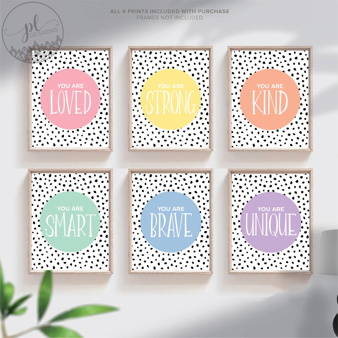 Kids Positive Affirmation Wall Art Pastel Rainbow Colored - Etsy