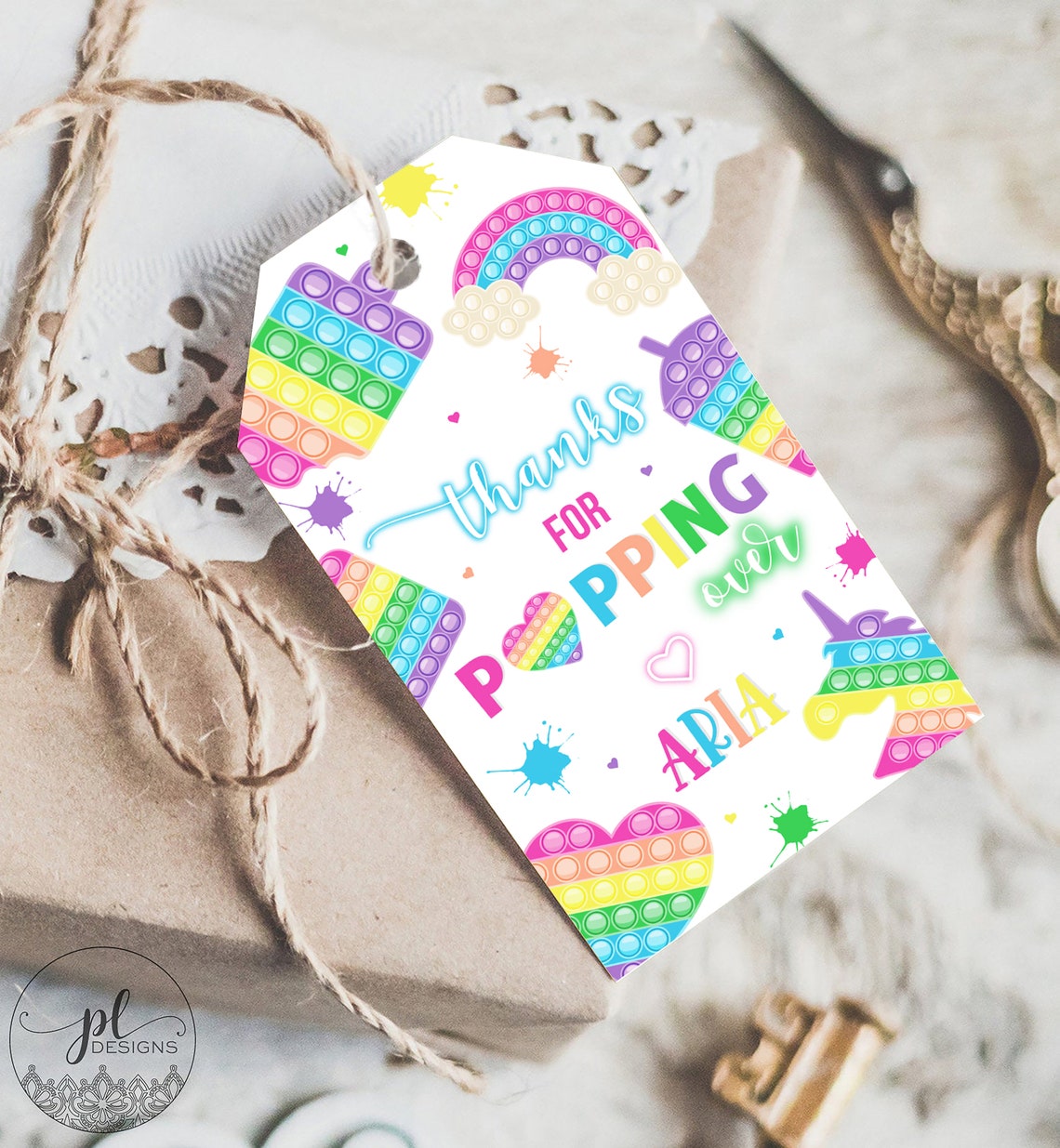 Pop It Birthday Party Favor Tag Label Pop It Party Favor Tag - Etsy
