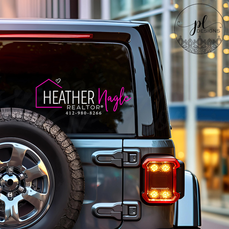 Real Estate Marketing Decal, Custom Realtor Decal, Vinyl Decal for Real ...