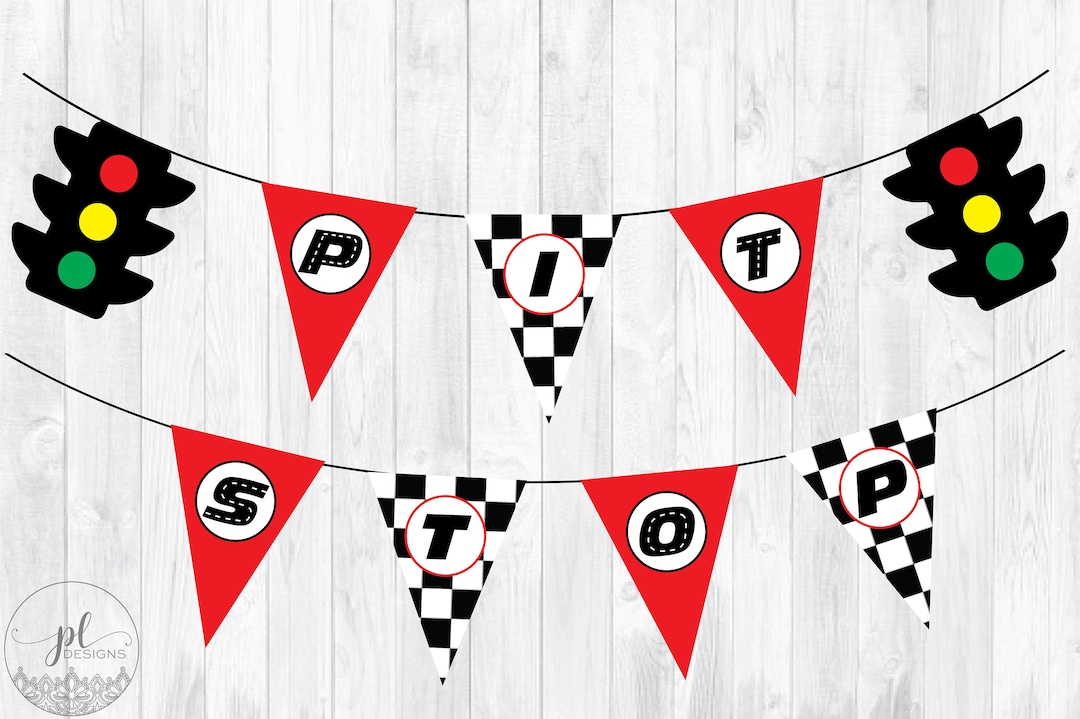 Pit Stop Banner, Two Fast, Race Car Party 2nd Birthday Race Car Party ...