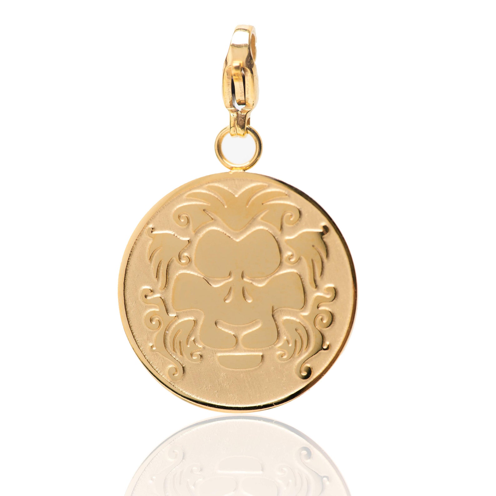 Leo Gold Coin Medallion for Necklace or Bracelet Zodiac - Etsy
