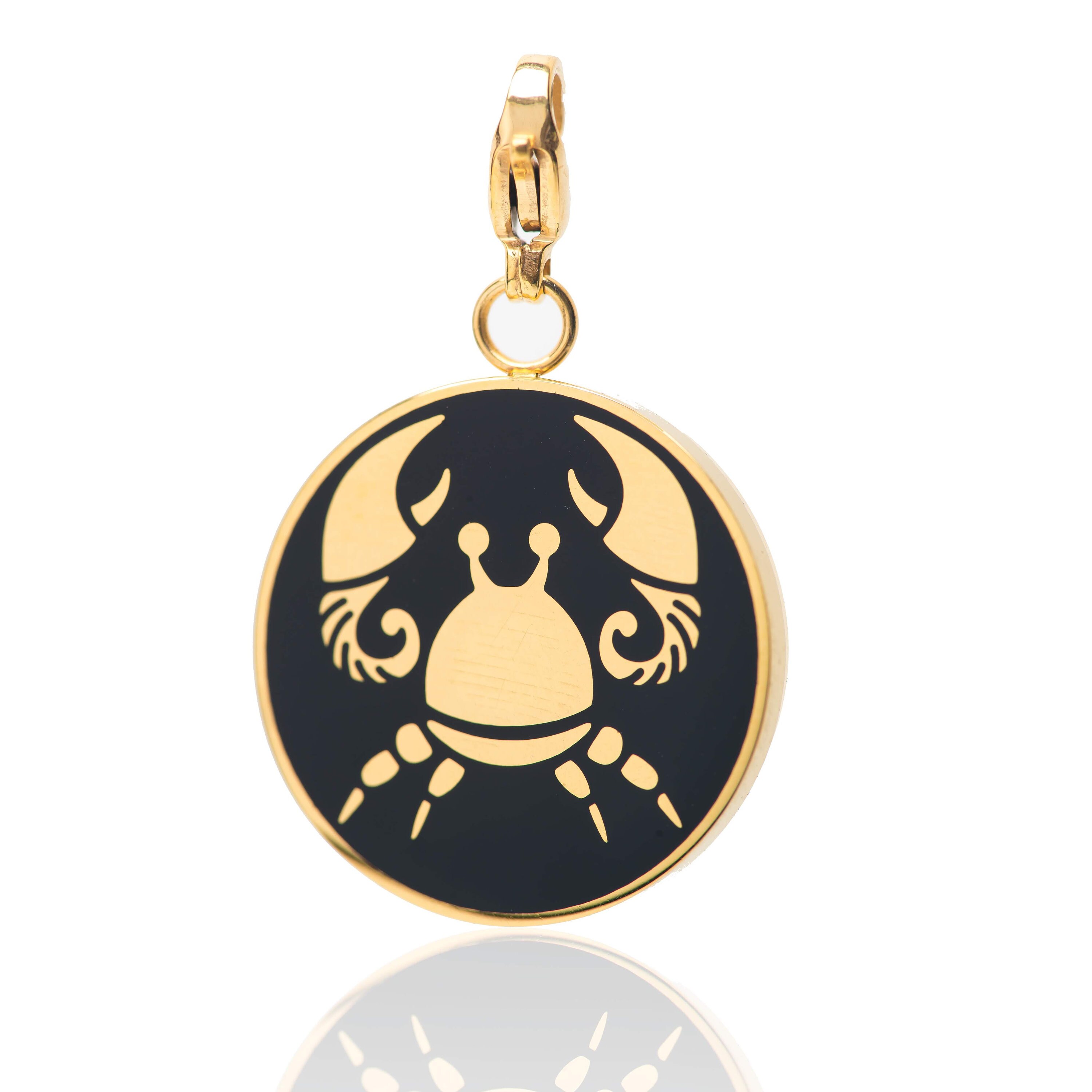 Cancer Gold Coin Medallion Necklace Zodiac Jewelry - Etsy