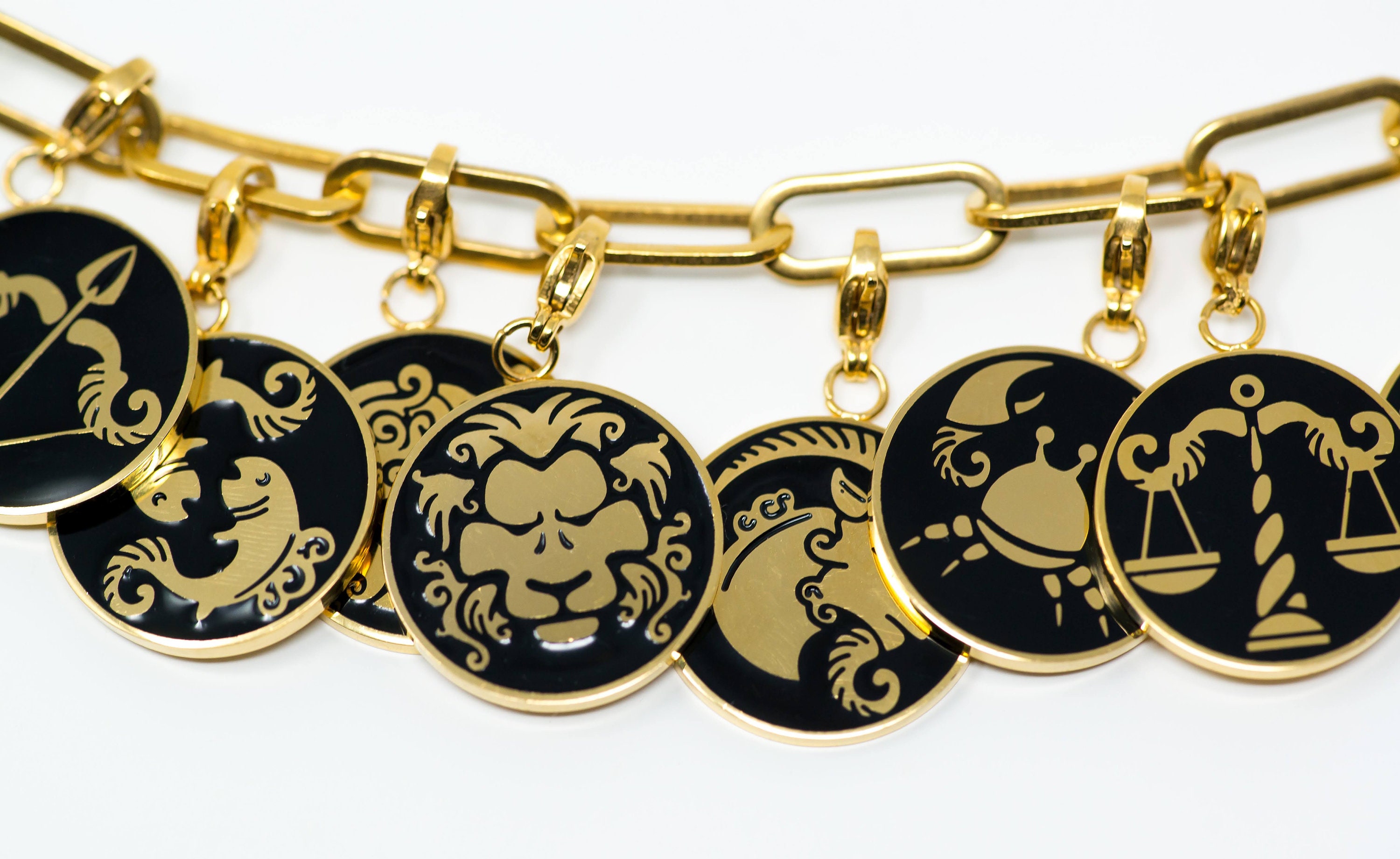 Leo Gold Coin Medallion for Necklace or Bracelet Zodiac - Etsy