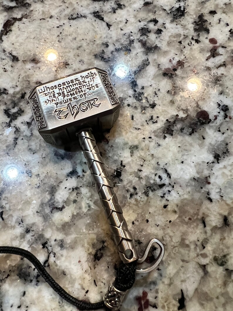 Mjolnirs Thors Hammer Cue Billiards Chalk Holder With Silver Handle or ...