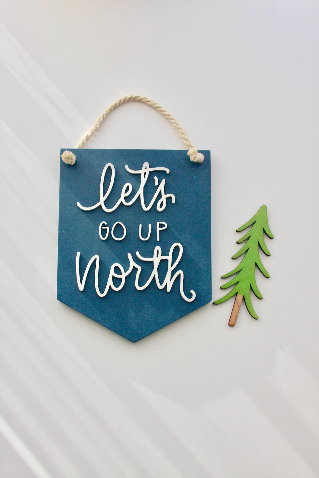 Lets Go up North Wood Banner 3d - Etsy