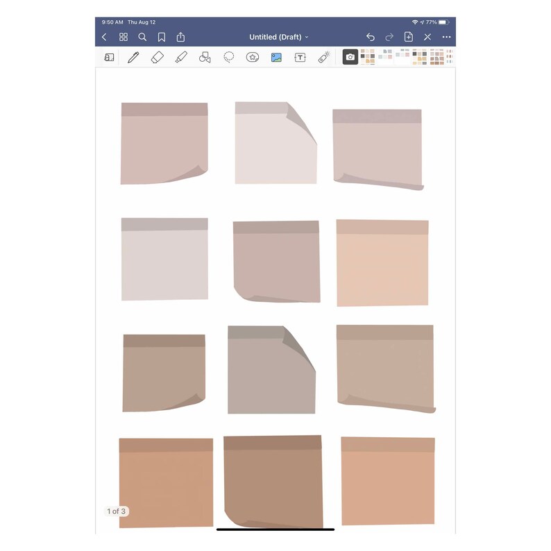 30 Goodnotes Muted Neutral Post It Note Digital Stickers Digital ...