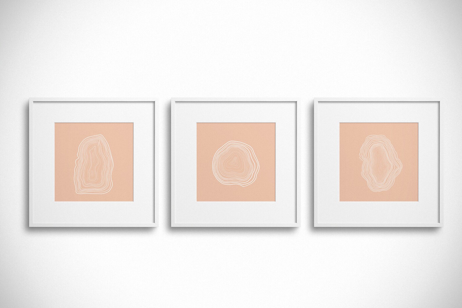 Geode Paintings Set of 3 Minimal Line Art Bohemian Digital - Etsy