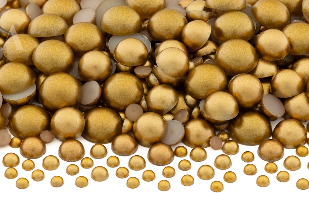 Matte Gold Flatback Half Round Pearls for Embellishments 2-10mm and ...