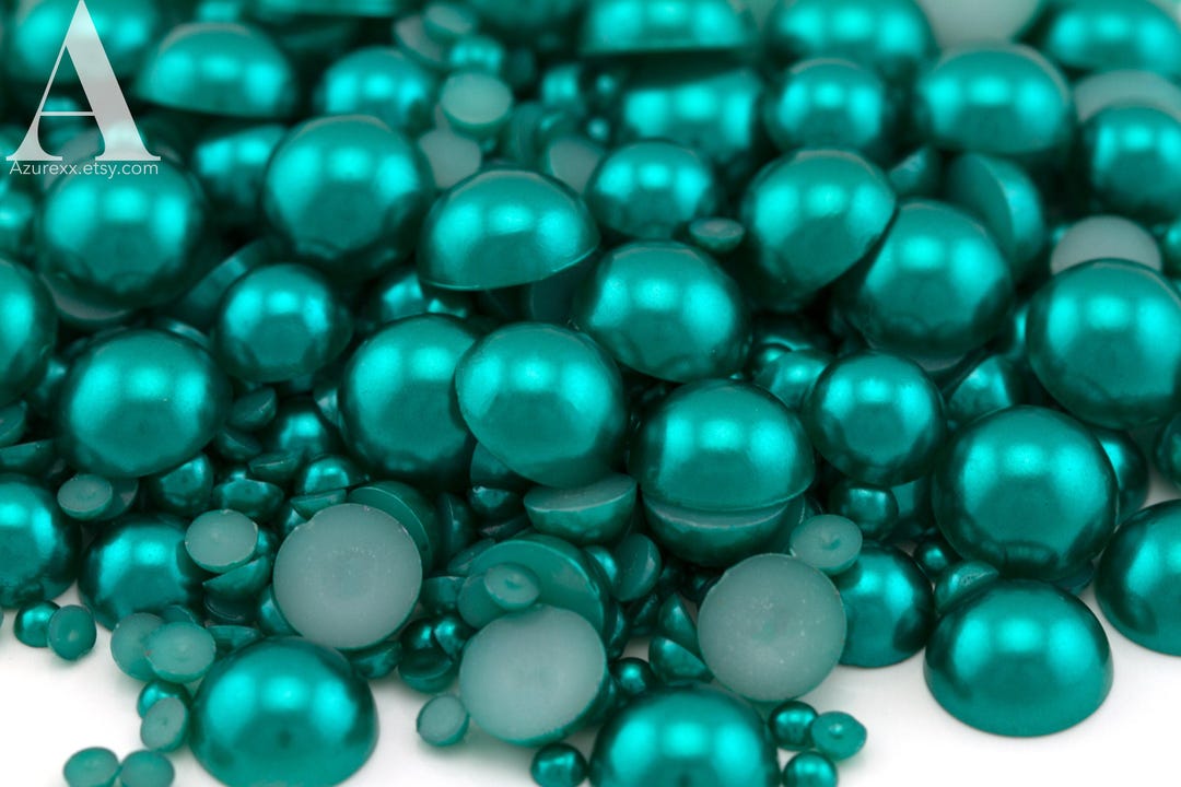 Teal Flatback Half Round Pearls for Embellishments 3-10mm and Mixed ...