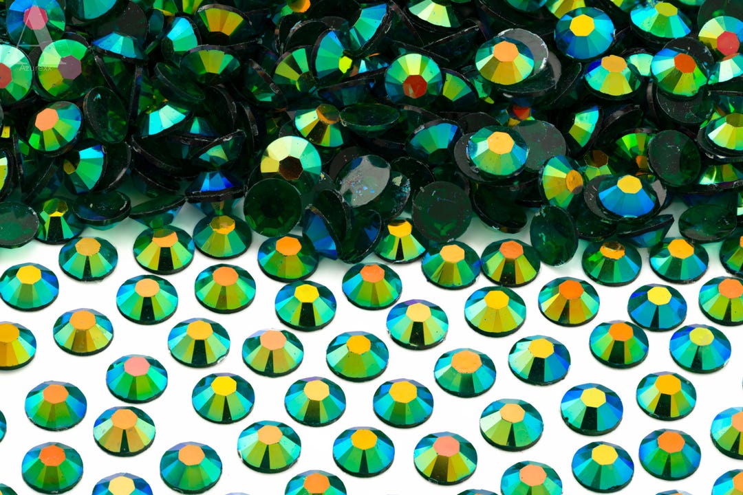 Evergreen Green AB Transparent Flatback Jelly Resin Rhinestones for ...