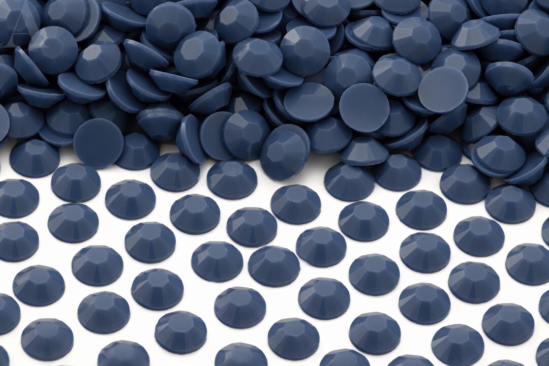 Opaque Slate Blue Flatback Jelly Resin Rhinestones for Embellishments ...