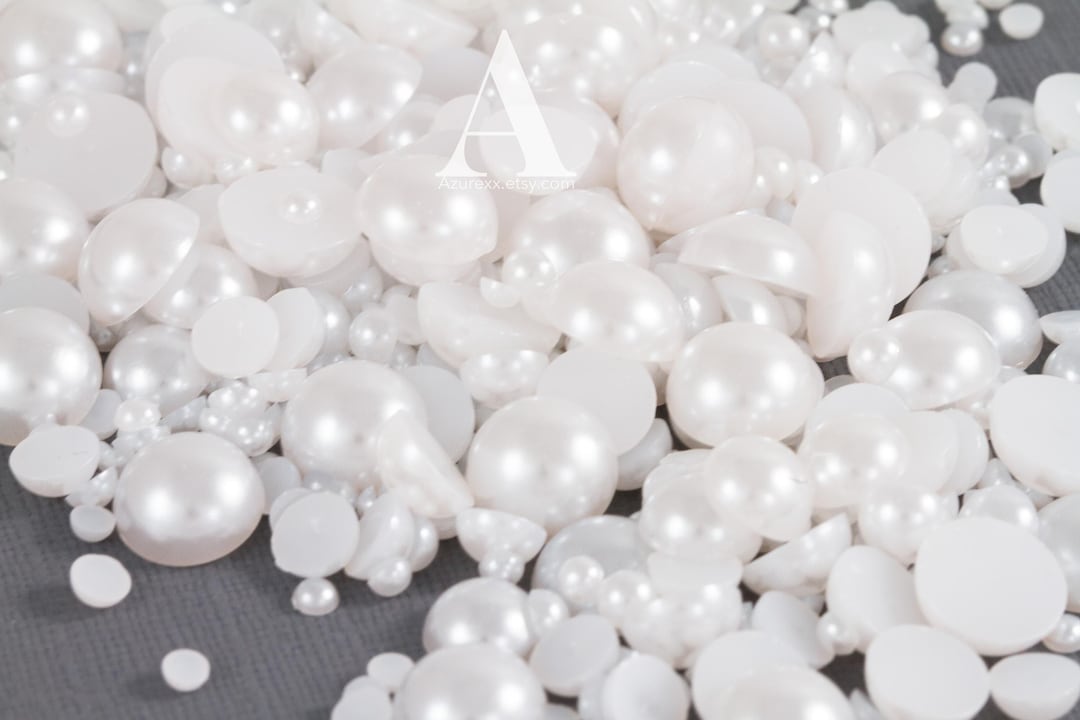White Flatback Half Round Pearls for Embellishments 2-16mm and Mixed ...