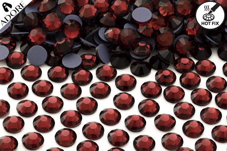 Maroon Adore Hotfix Flatback Glass Rhinestones for Embellishments 2-6mm ...