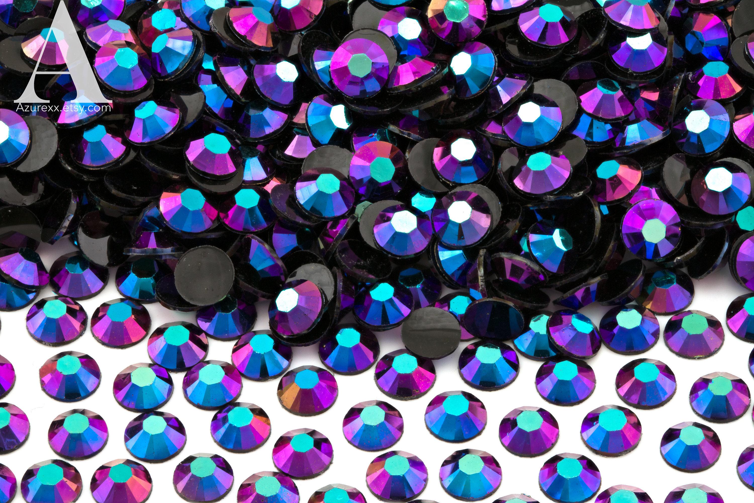 Metallic Indigo Blue AB Flatback Jelly Resin Rhinestones for ...