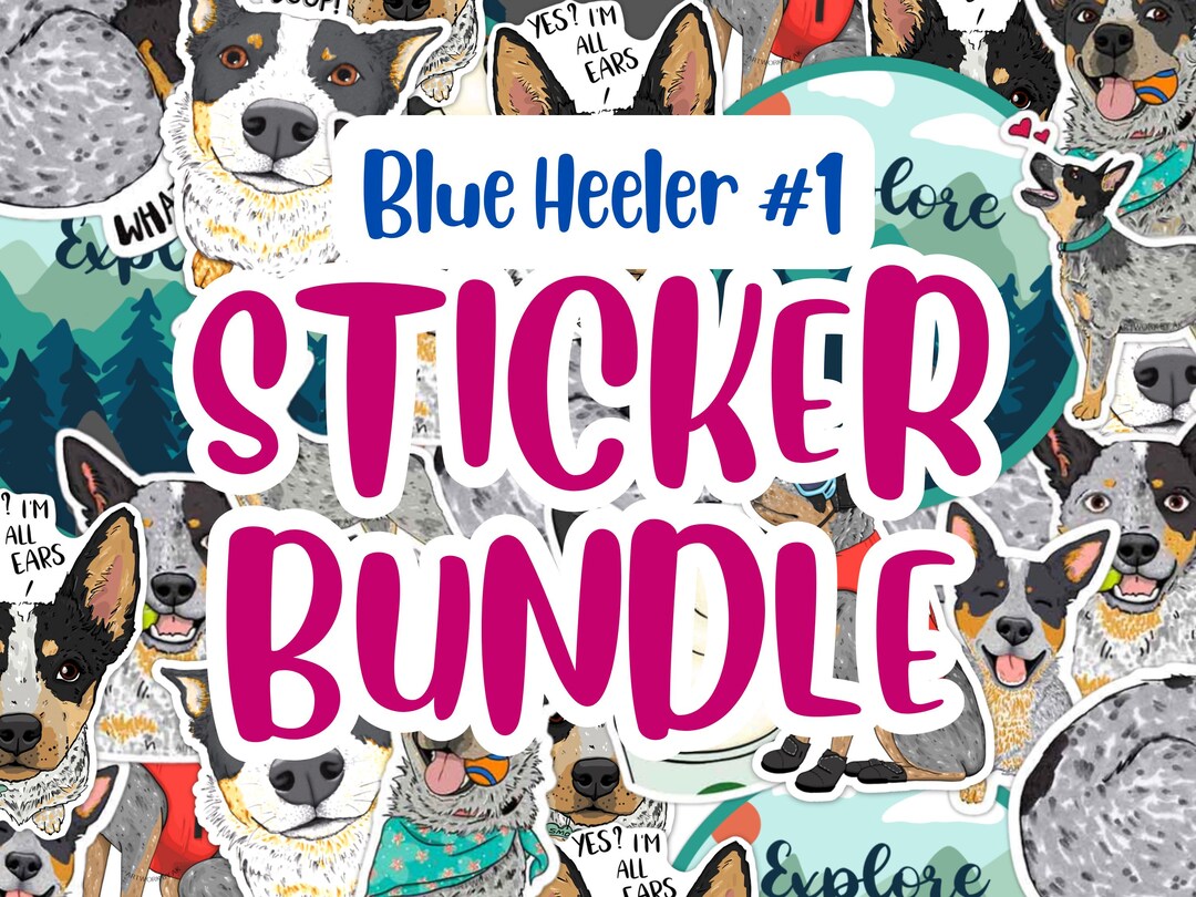 WEATHERPROOF Cattle Dogs, Blue Heeler, Decal Stickers, Sticker Bundle 1 ...