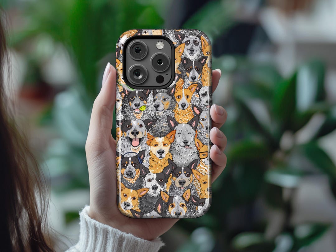 Australian Cattle Dog iPhone Case, Blue & Red Heeler, Tough or Magsafe ...