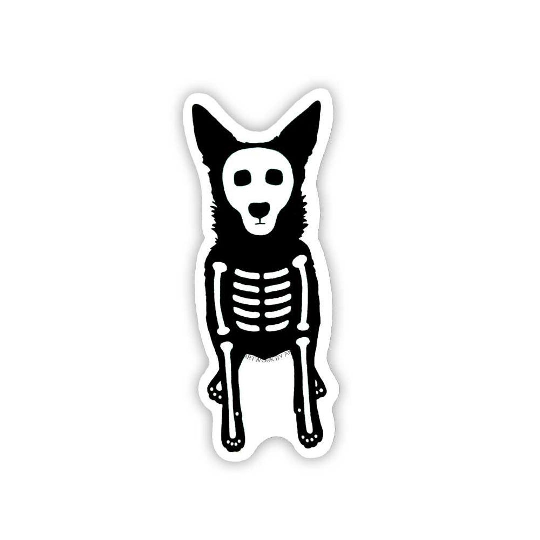 Halloween Skeleton Dog, Cattle Dog Halloween Sticker, Sticker Dog ...
