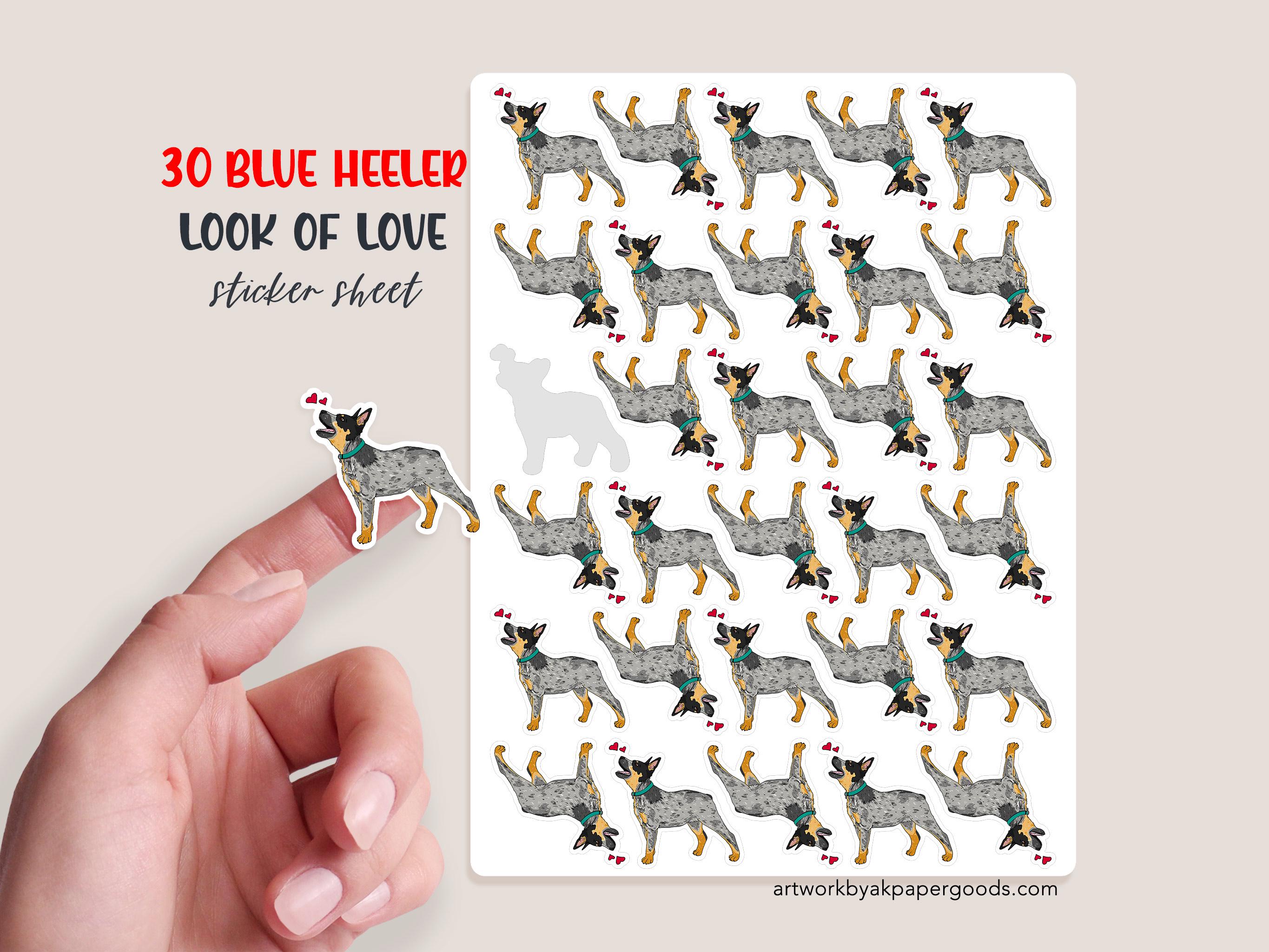 Blue Heeler Puppy, Dog Stickers Sheet Great for Planners, Journaling ...